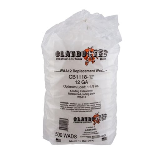 Claybuster 12 Ga 1-1/8 oz White Wads — Delta Mike Ltd