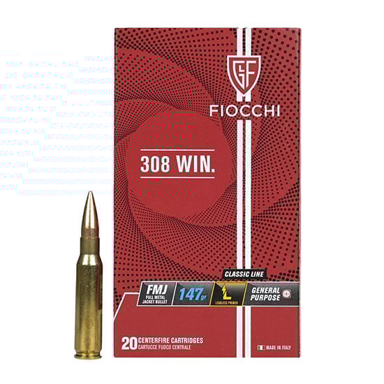 FIOCCHI 308 WIN 147 GR FULL METAL JACKET — Delta Mike Ltd