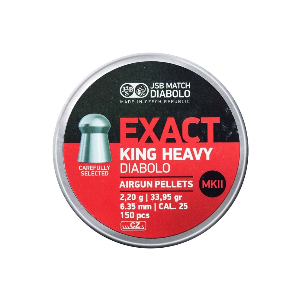 JSB Exact King Heavy MKII 33.95gr/6.35mm .25 - 300 TIN — Delta Mike Ltd
